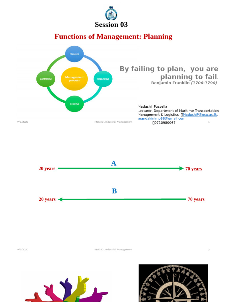 Functions of Management - Planning-1 | PDF | Goal | Swot Analysis
