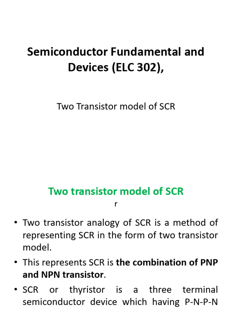 Two Transistor Analogy of Thyristor | PDF | Electric Power | Power ...