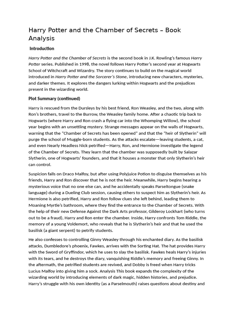 Chamber of Secrets Free PDF Download | PDF | Mythography | Harry Potter