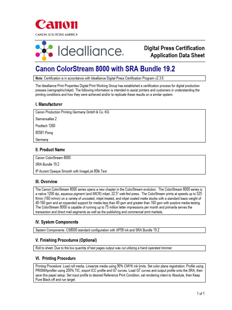 Canon ColorStream 8000 | PDF