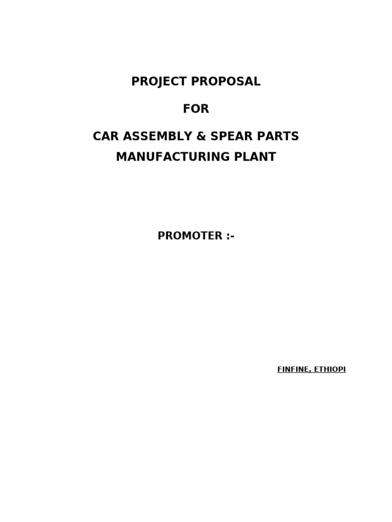 Car Assembly & Parts Manufacturing Proposal | PDF | Expense | Taxes