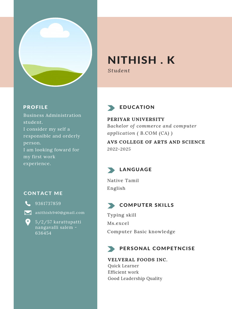 Nithish - K: Student | PDF