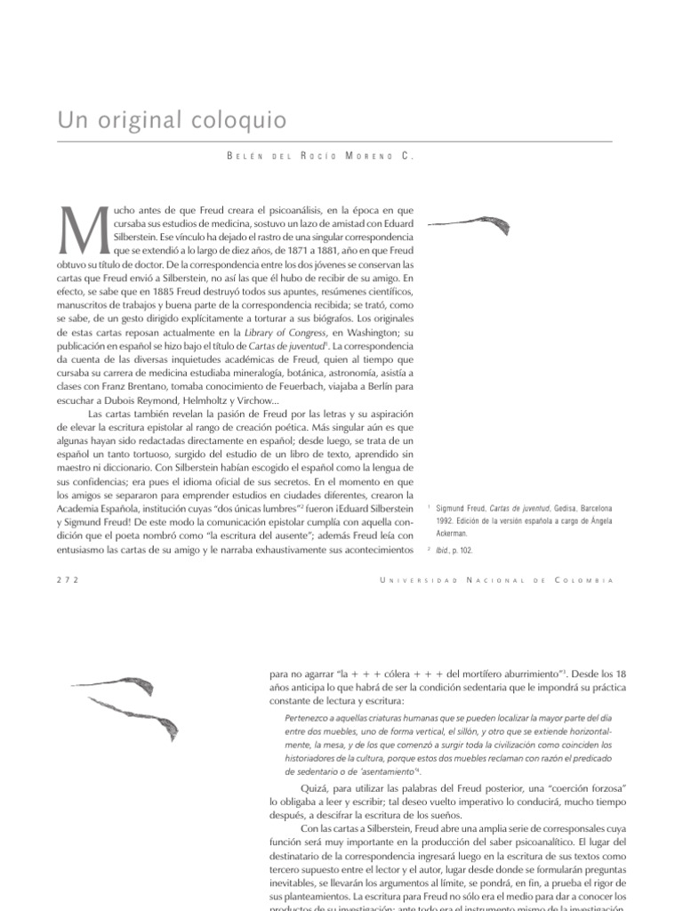 Correspondencia de Freud y Silberstein | PDF | Sigmund Freud | Miguel ...