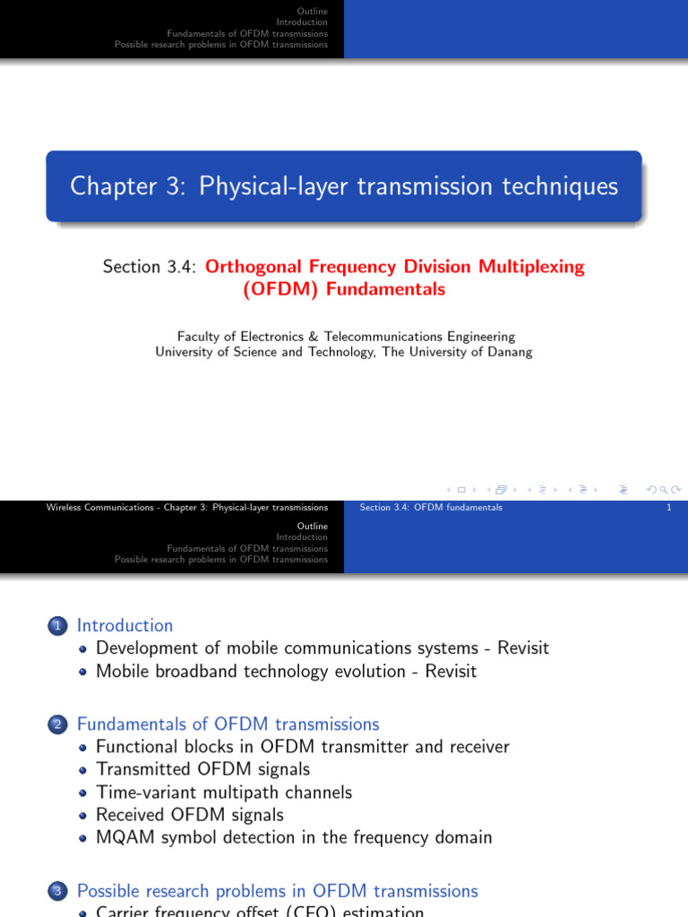 Section3 4 OFDM Fundamentals 2023 | PDF | Orthogonal Frequency Division Multiplexing | 4 G