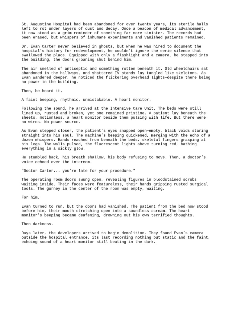 New Medical Horror Story | PDF