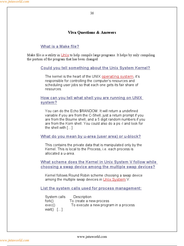 Unix Viva Questions Pdf Process Computing Computer File