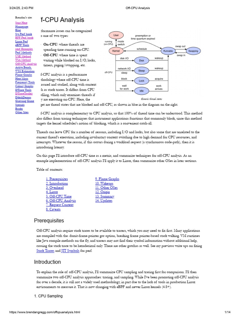 Off-CPU Analysis | PDF | Thread (Computing) | Scheduling (Computing)