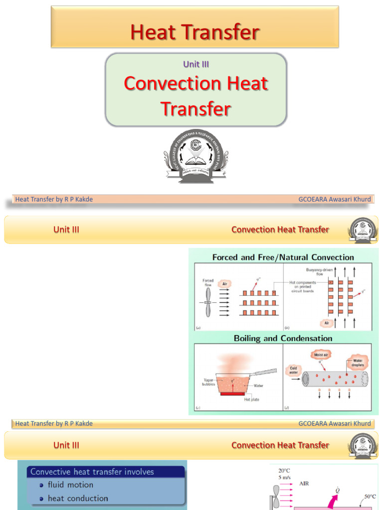 Unit 3 and 4 - Convection Heat Transfer | PDF | Fluid Dynamics | Boundary Layer
