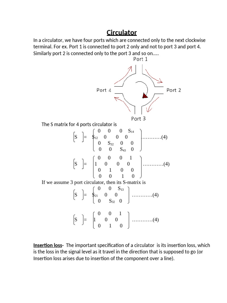 Circulator | PDF | Electromagnetic Spectrum | Electrodynamics