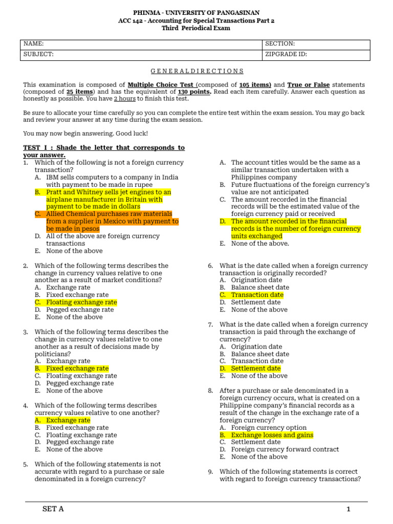 Acc 142 P3 Exam Answer Key Sc Pdf Option Finance Exchange Rate
