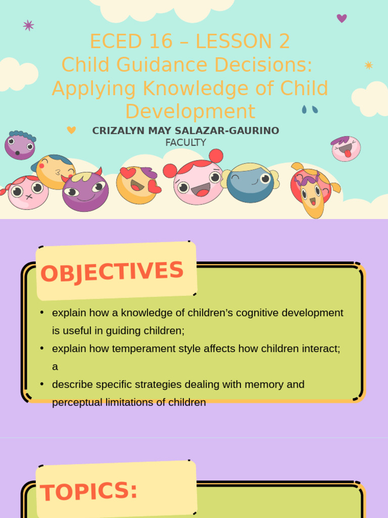 ECED 16 - Lesson 2.1 Child Guidance Decisions (Part 1) - 2 | PDF ...