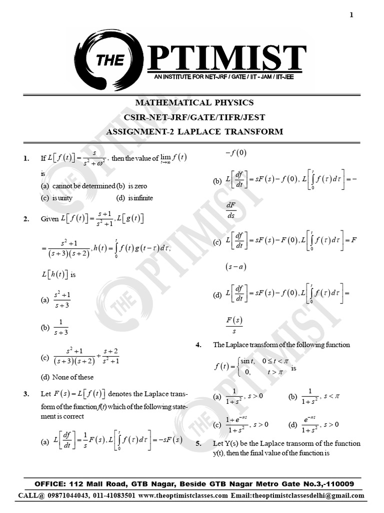 Laplace Transformation 2-1 | PDF | Mathematical Relations | Differential Calculus
