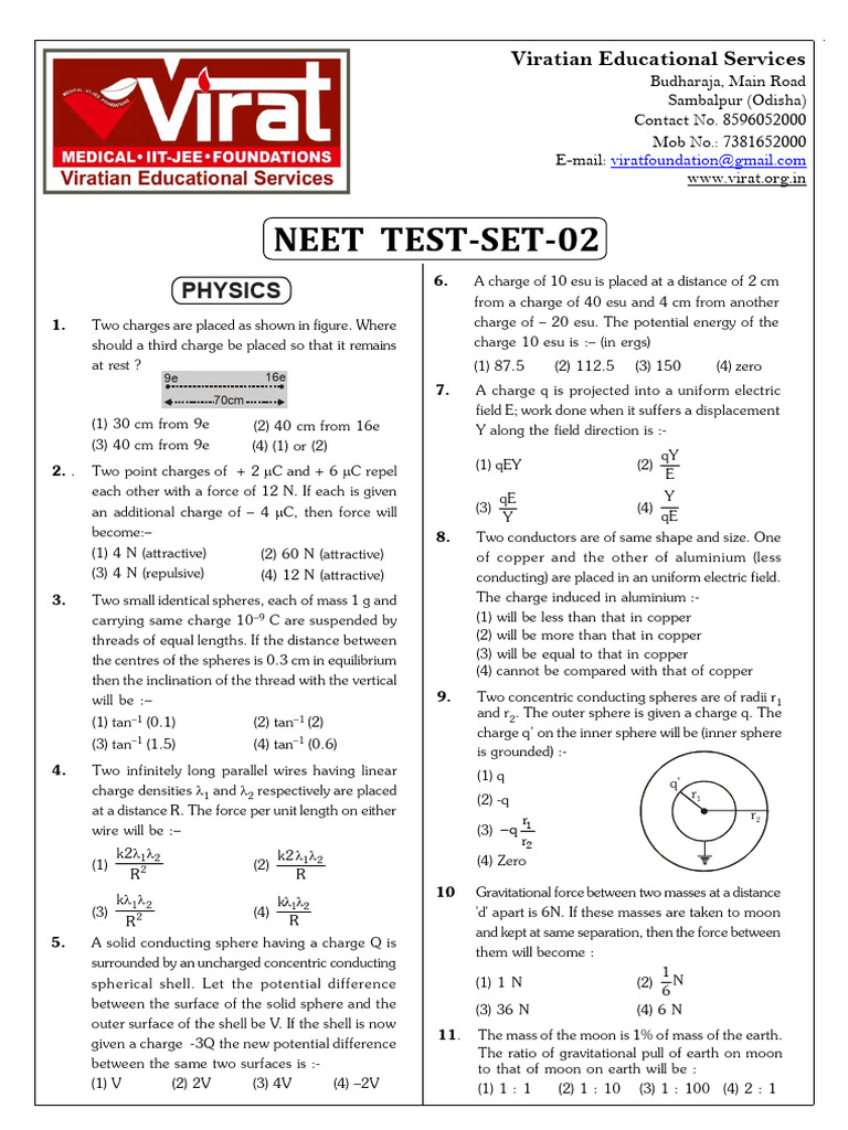 NEET SET-02 | PDF | Vector (Molecular Biology)