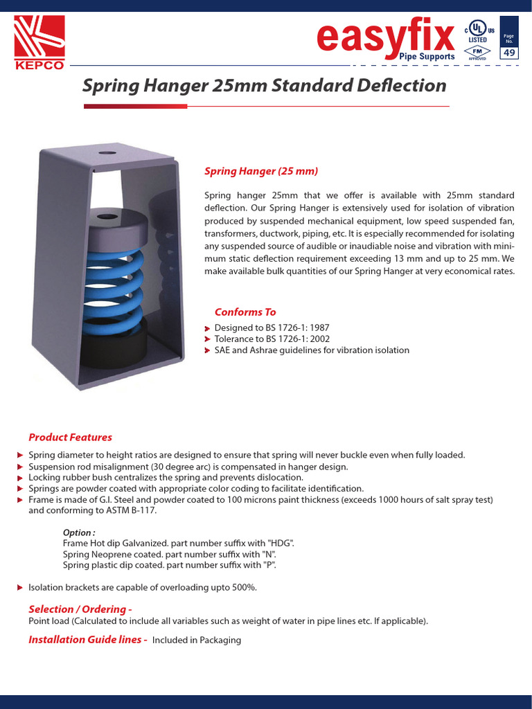 Easyfix Spring Hanger | PDF | Pipe (Fluid Conveyance) | Mechanical ...