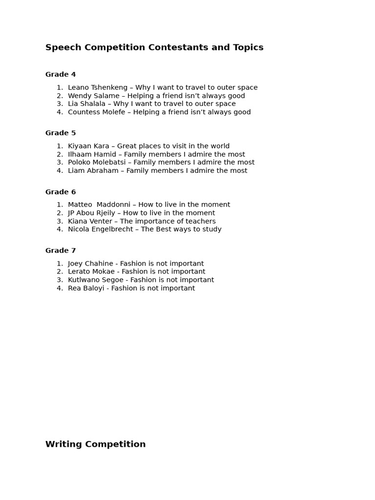 Speech Compo 2025 | PDF