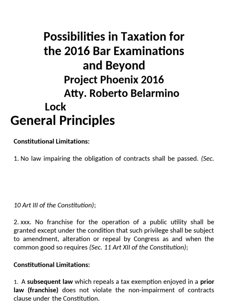 Possibilities in Taxation For 2016 Mock Bar and Beyond - Atty. Roberto ...