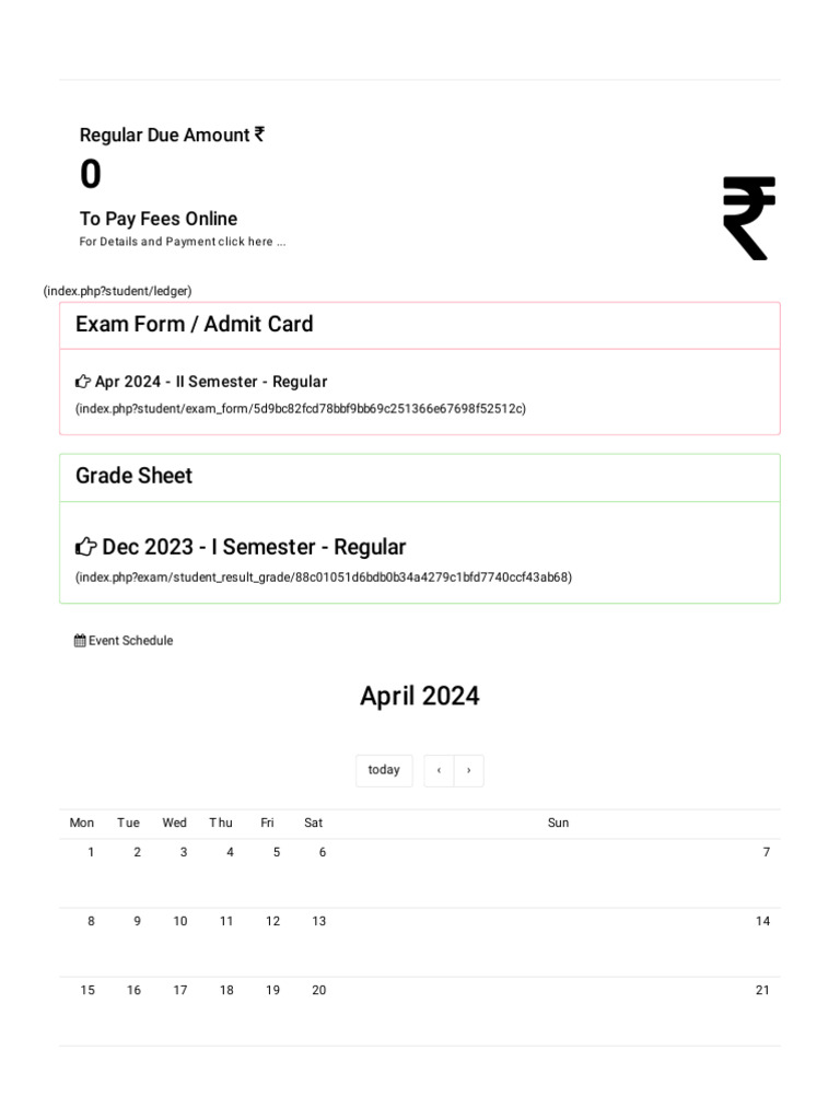Student Dashboard - IPS Academy | PDF