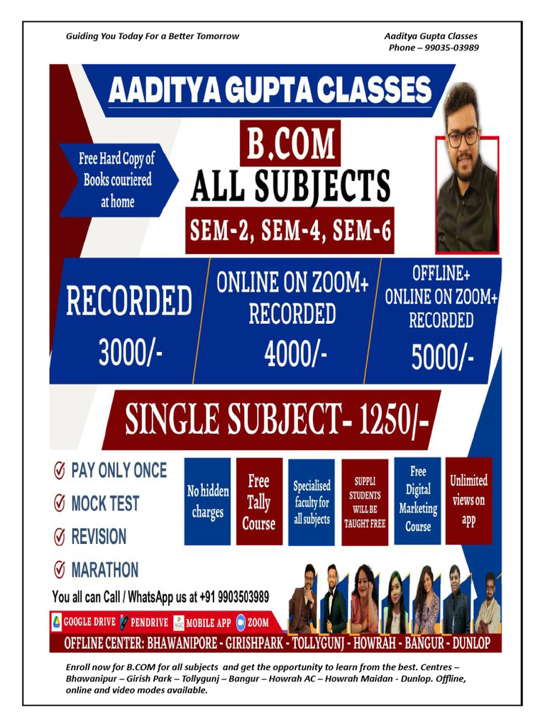 B.COM Enrollment and IT Course Guide | PDF | Outsourcing | System