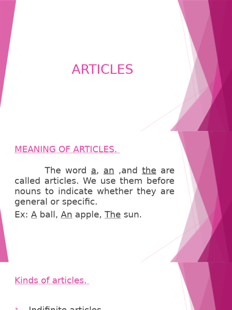 Understanding Articles: A Guide | PDF