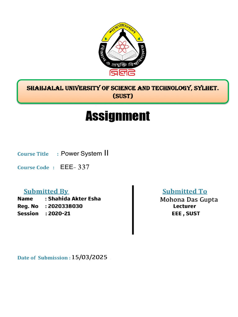 Assignment: Power System EEE | PDF