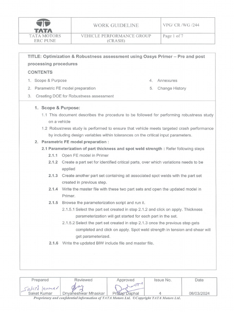 WG 244 Guideline For Safety Attribute Futuring Process and Publishing ...