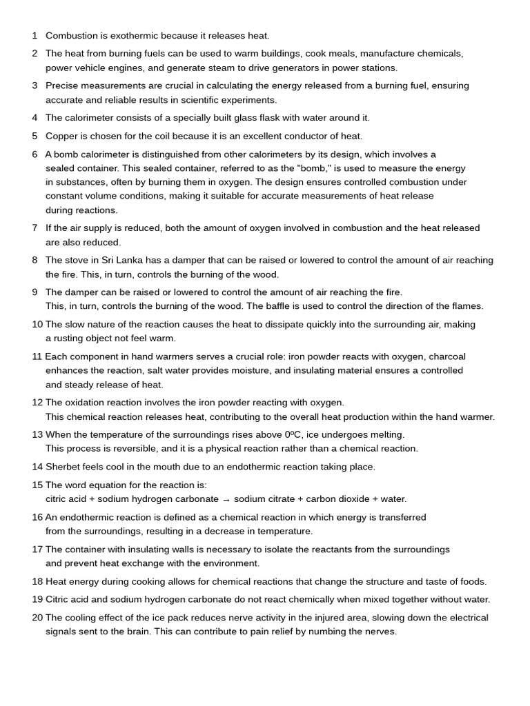 Exothermic and Endothermic Reactions Answers | PDF | Chemical Reactions ...