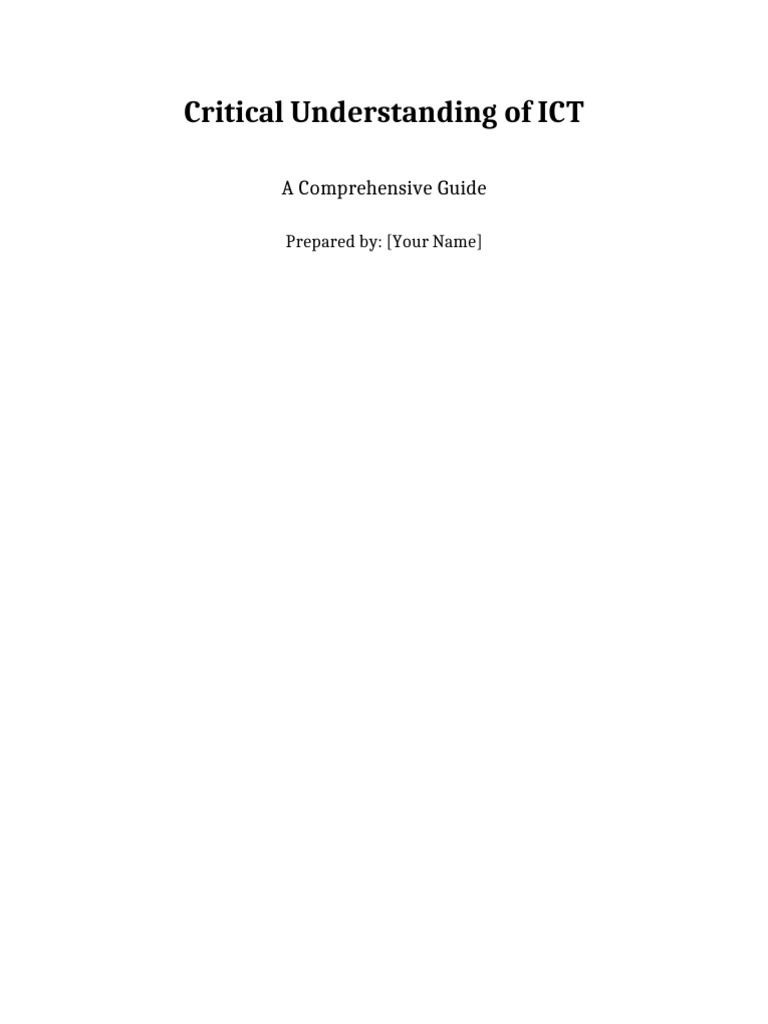 Critical Understanding of ICT Complete Final | PDF | Educational ...