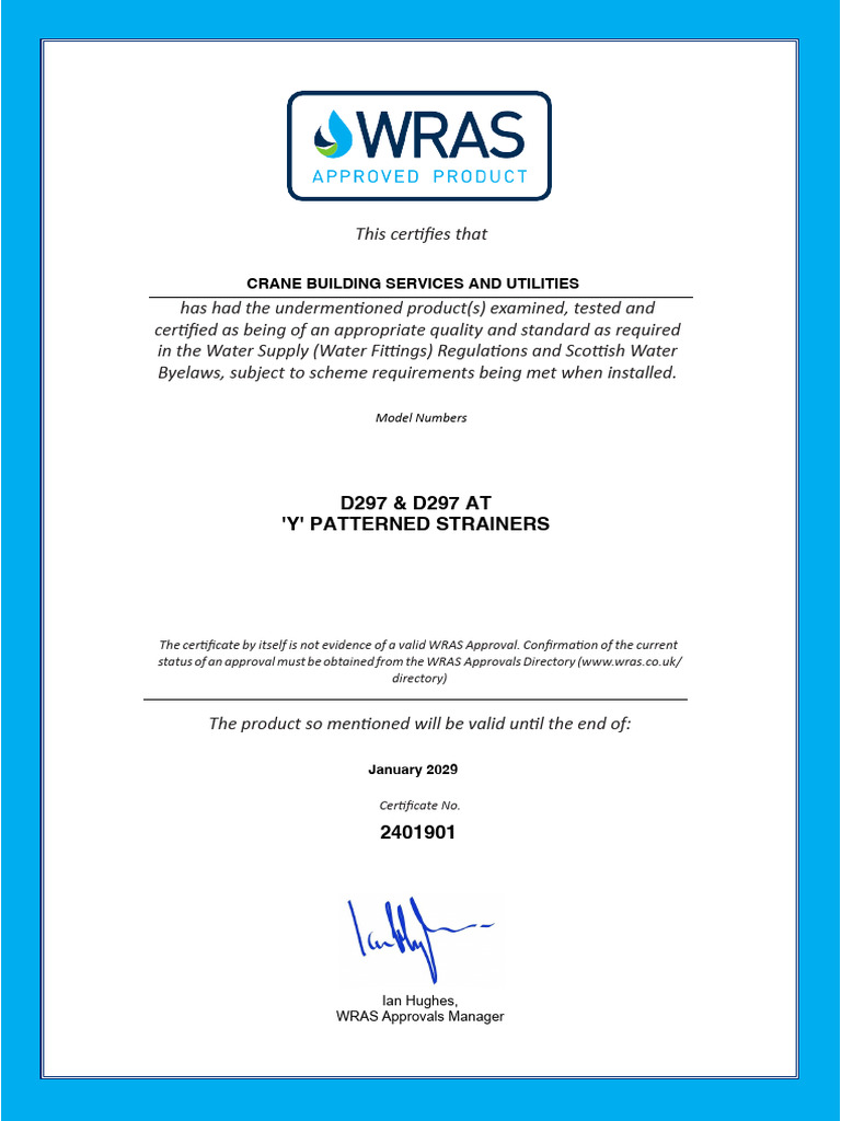 WRAS CraneFS D297 0129 | PDF