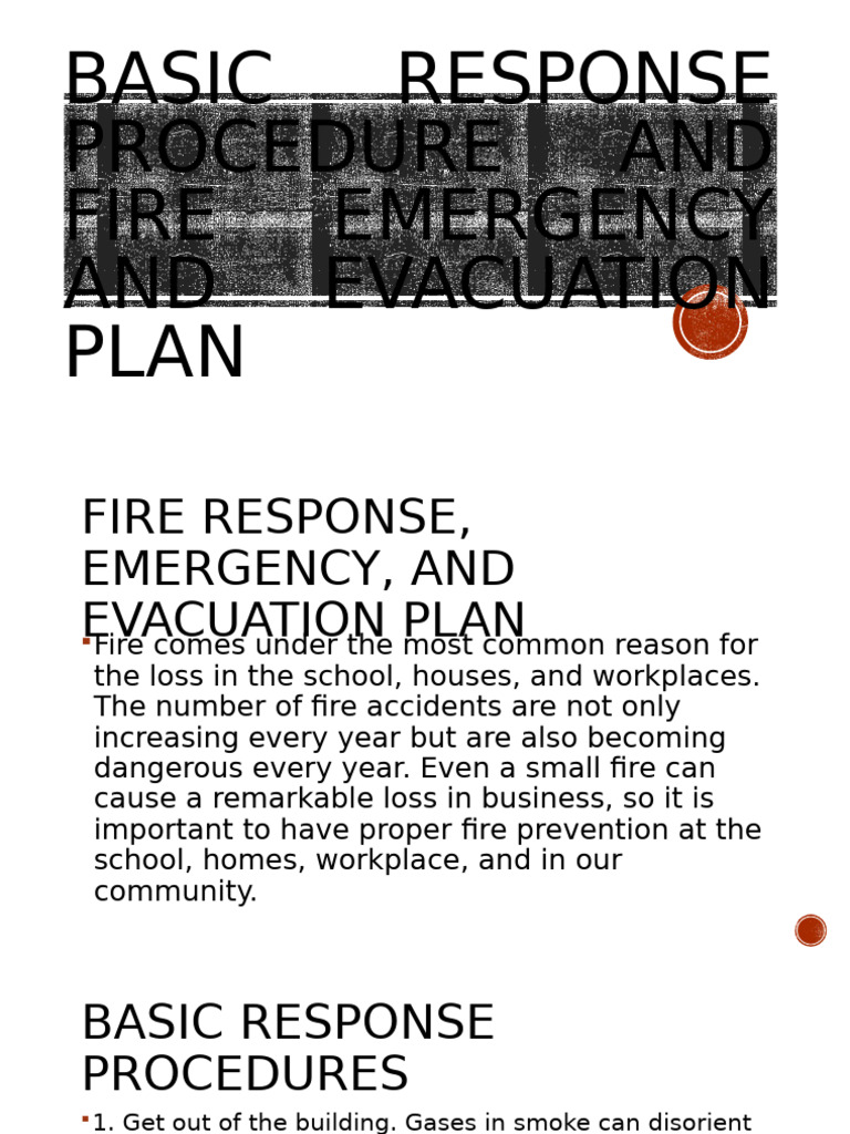 Basic Response Procedure and Fire Emergency and Evacuation | PDF ...