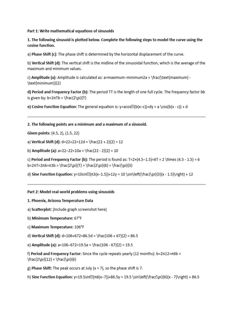 Modeling Sinusoids in Real-World Data | PDF | Phase (Waves) | Sine Wave