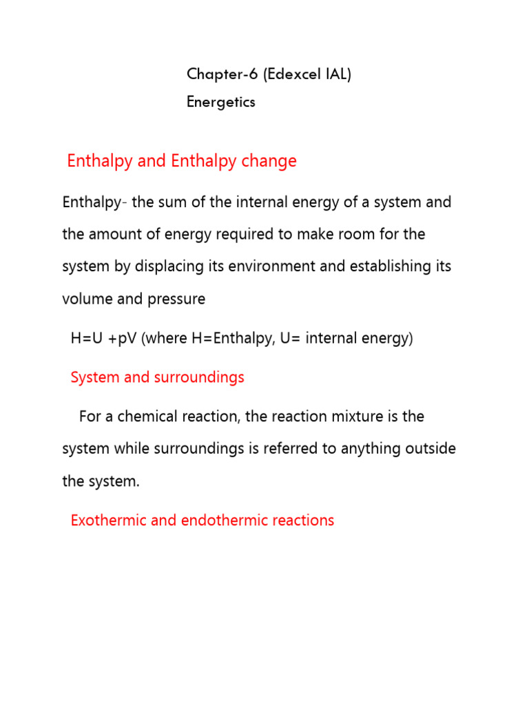 IAL Toptic 6 Energetics | PDF | Enthalpy | Scientific Phenomena