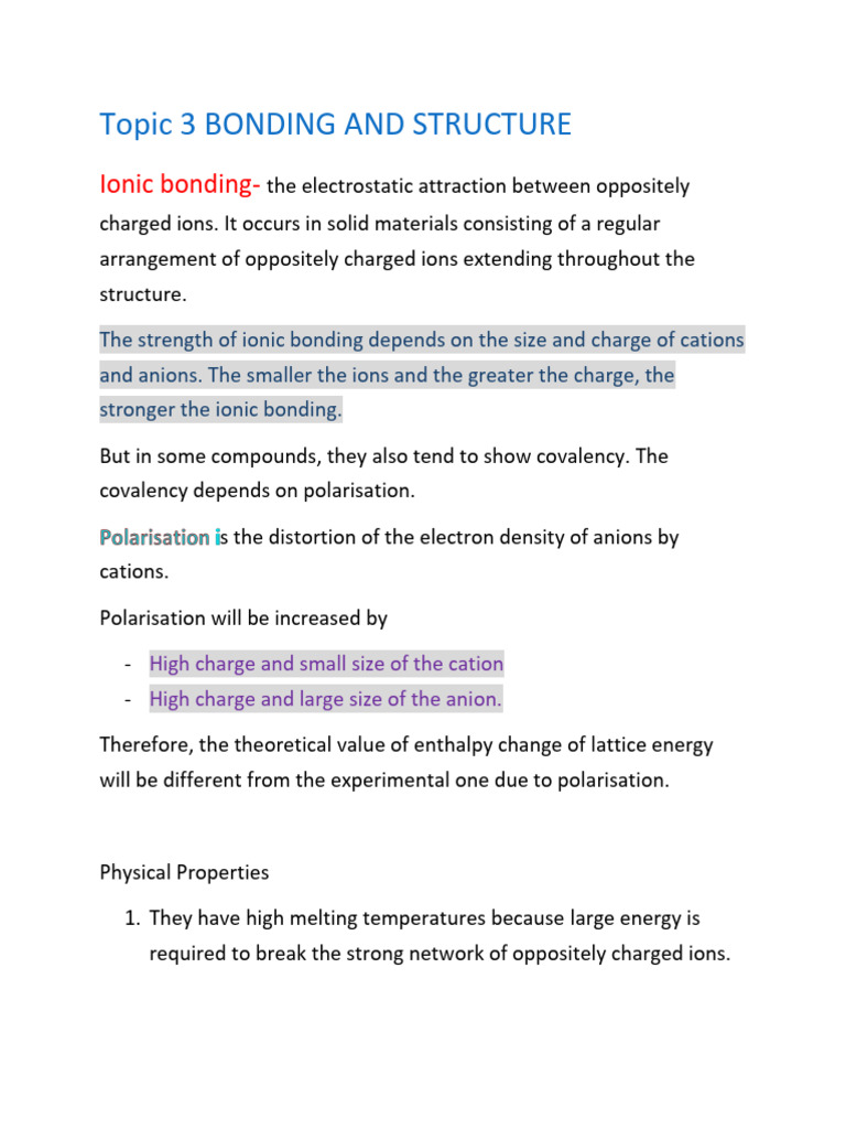 Ionic and Covalent Bonding Explained | PDF | Chemical Bond | Ion