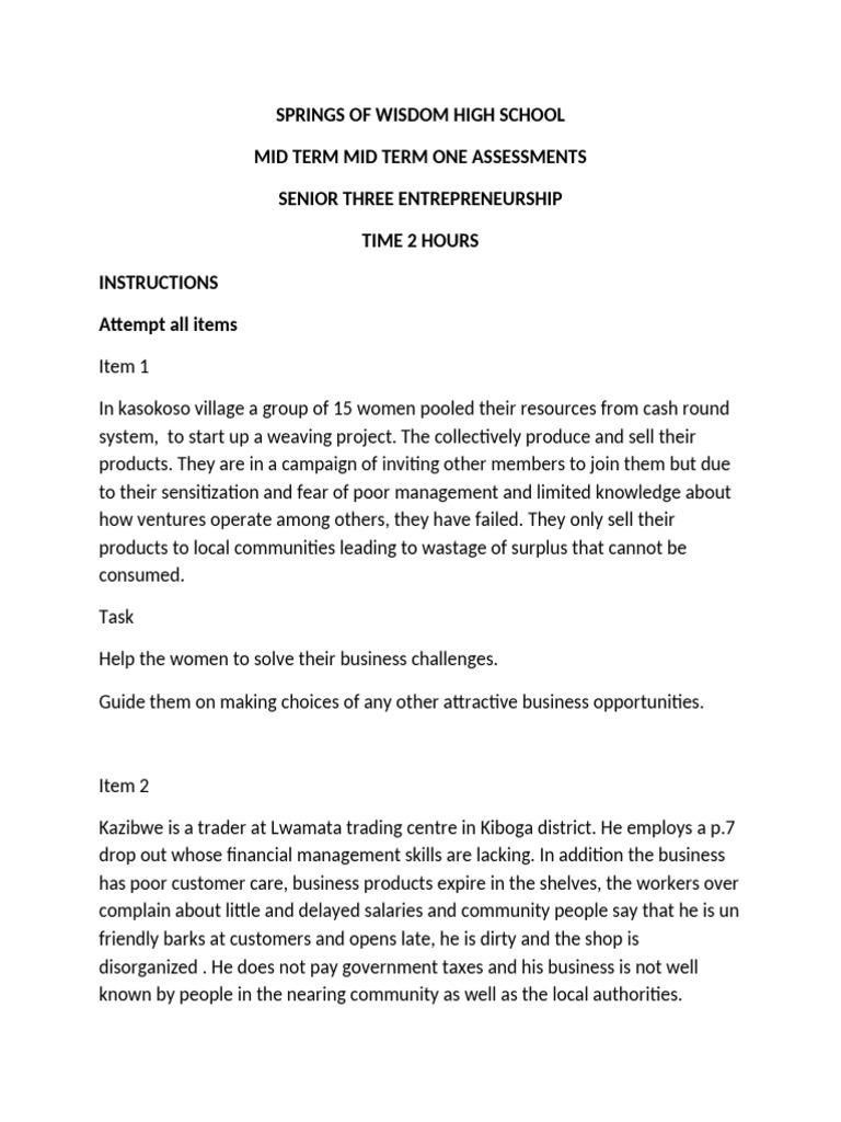 SPRINGS OF WISDOM HIGH SCHOOL | PDF