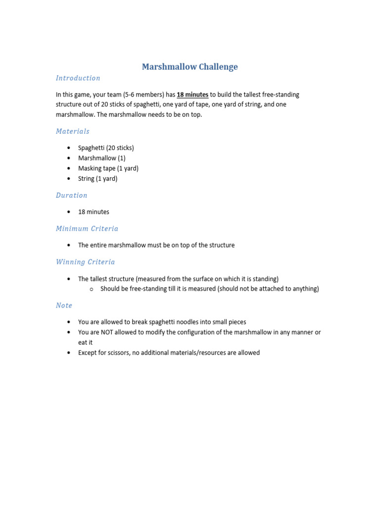 Marshmallow Game | PDF