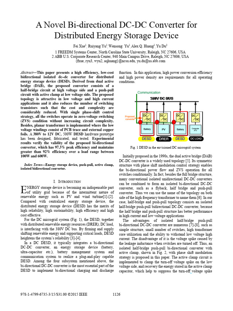 A Novel Bi-Directional DC-DC Converter For Distributed Energy Storage ...