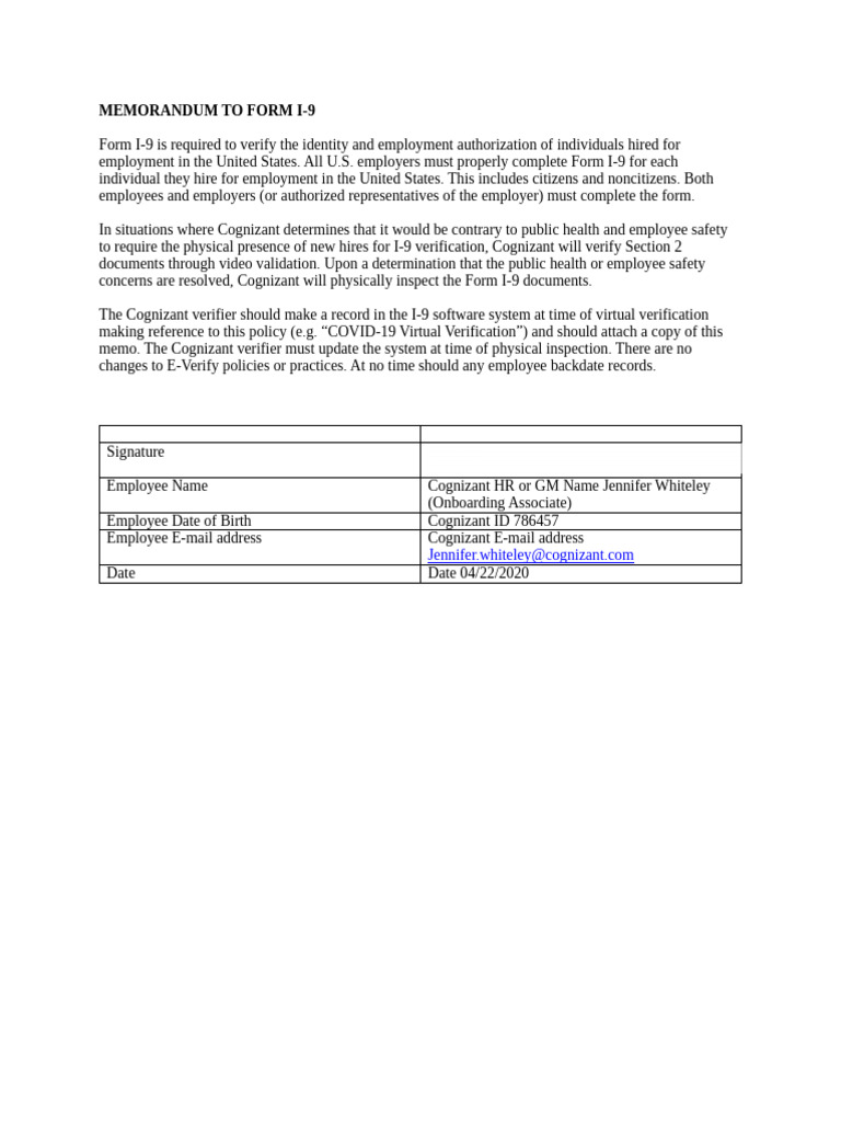 Covid 19 Inspection Memorandum For Form 1 9-3-13 Final (USA Only ...
