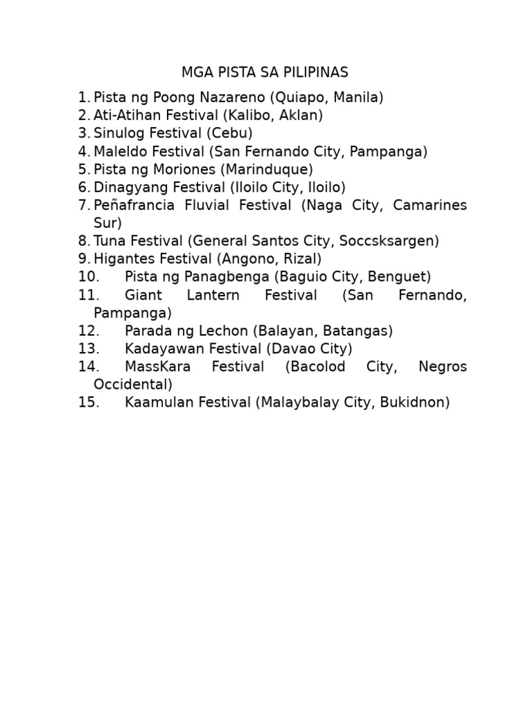 Top 15 Festivals in the Philippines | PDF