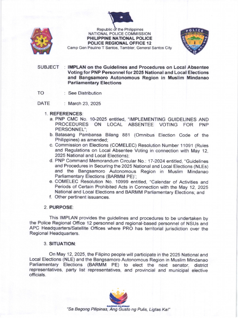 IMPLAN On The Guidelines and Procedures On LAV For PNP Personnel | PDF ...