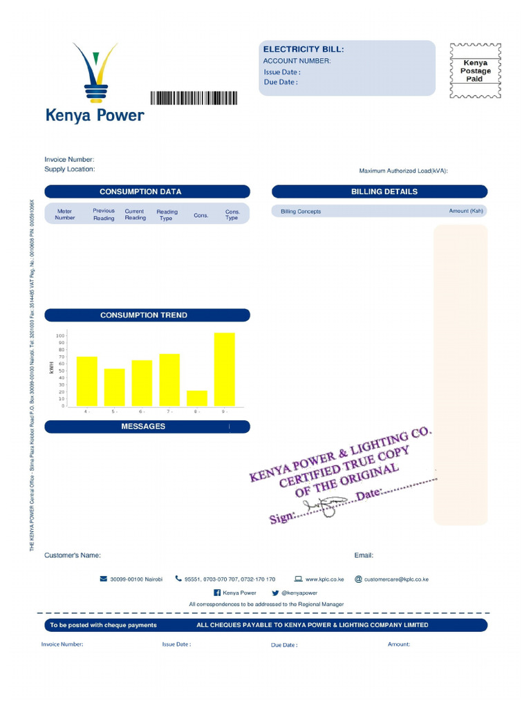 A+ Final KPLC Bill PDF | PDF | Value Added Tax | Trade