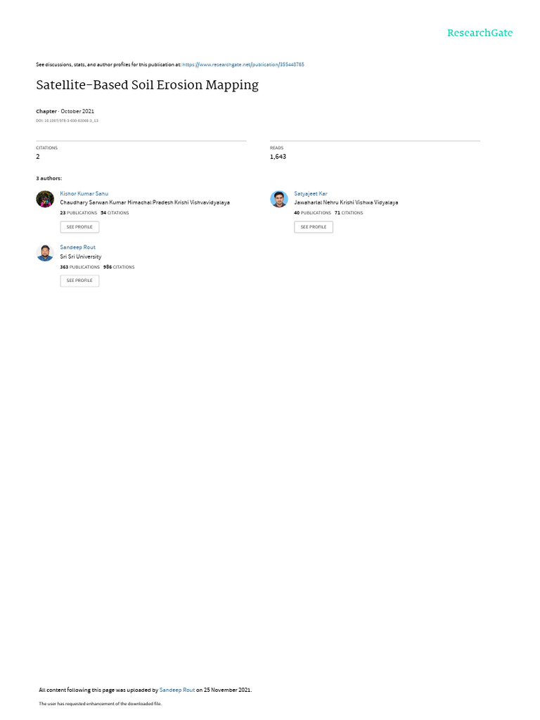 Kishore Springer Book Chapter 1 | PDF | Rain | Erosion