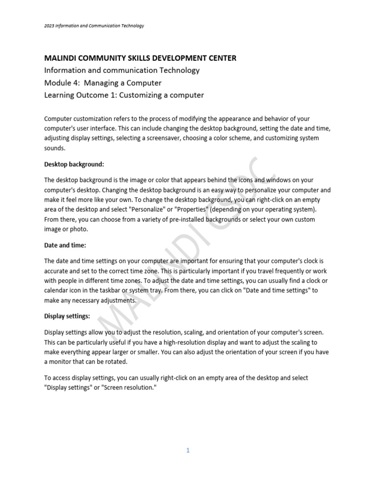 Customizing A Computer 073123 Pdf Window Computing Computer 8054