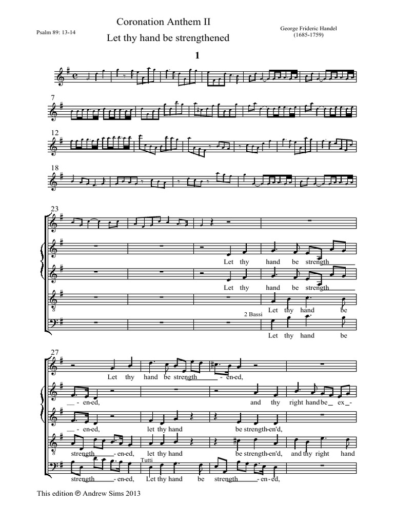 Handel Let Thy Hand | PDF