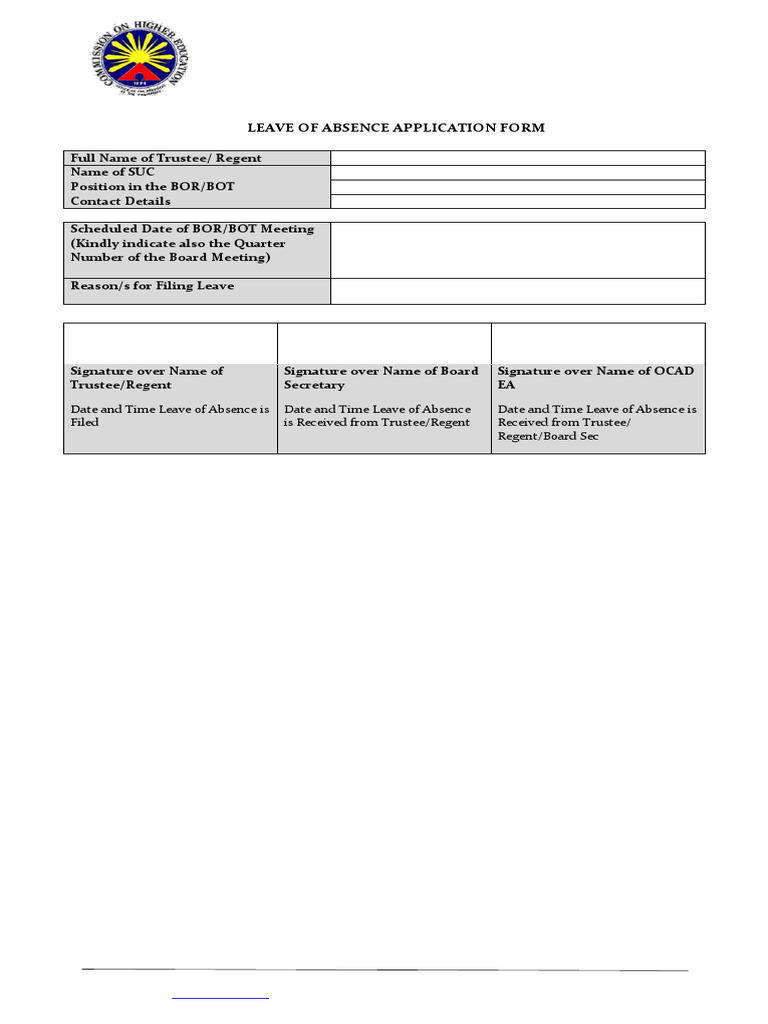 Leave of Absence Form | PDF