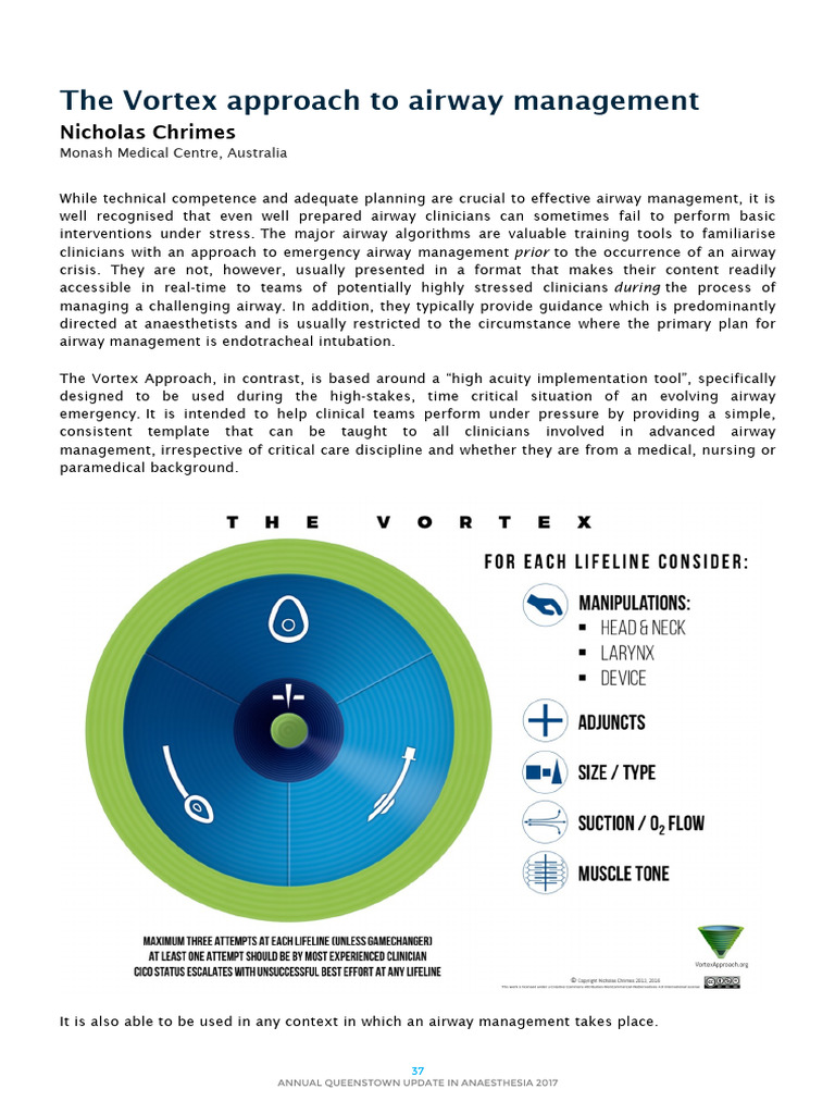 N Chimes - The Vortex Approach To Airway Management | PDF | Medicine ...