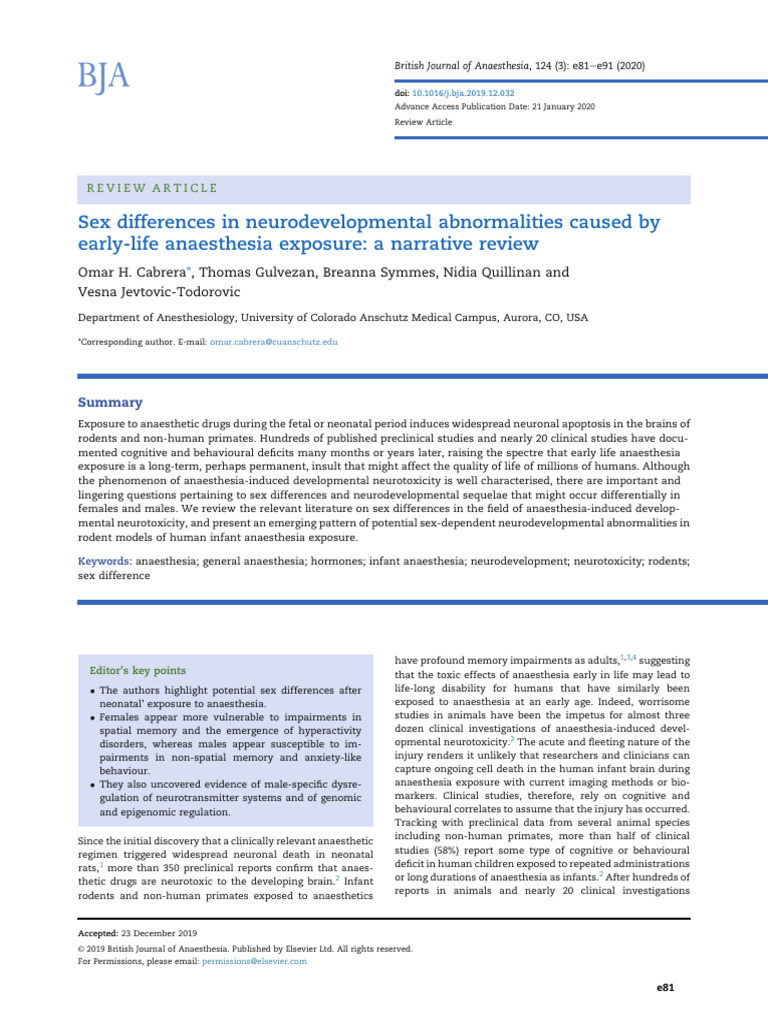 Sex Differences in Neurodevelopmental Abnormalitie | PDF | Hippocampus ...