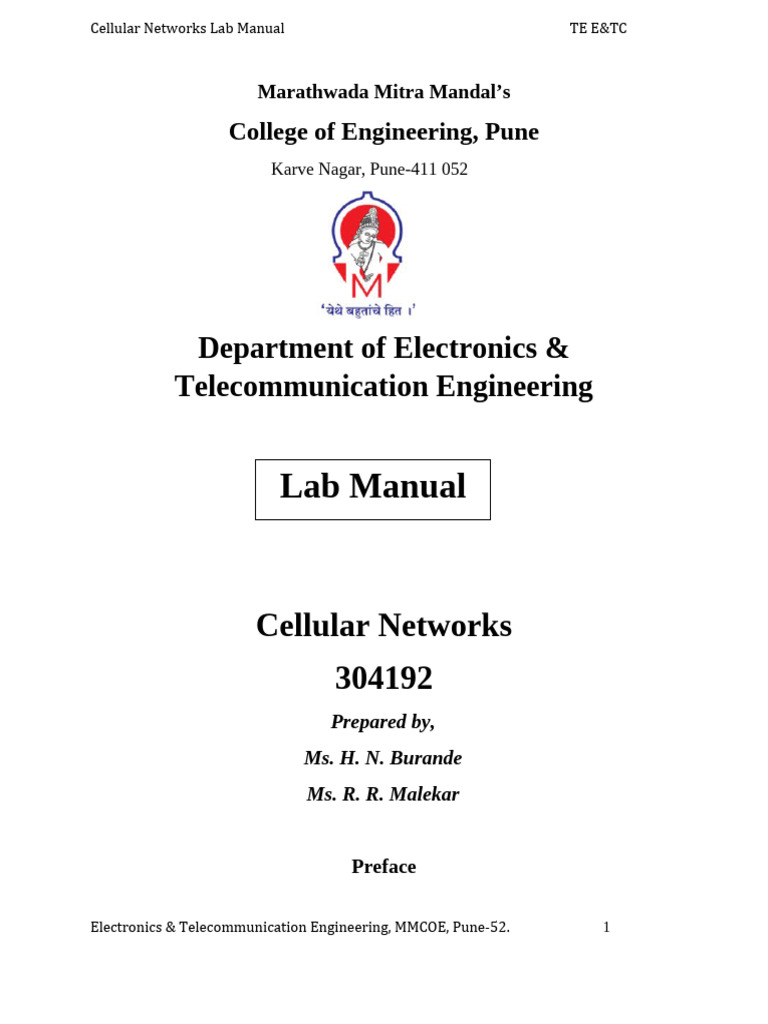 Cellular Networks Lab Manual 23-24 | PDF | Modulation | Antenna (Radio)