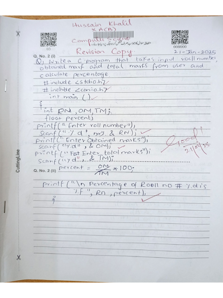 Hussain Khalil Revision Work | PDF