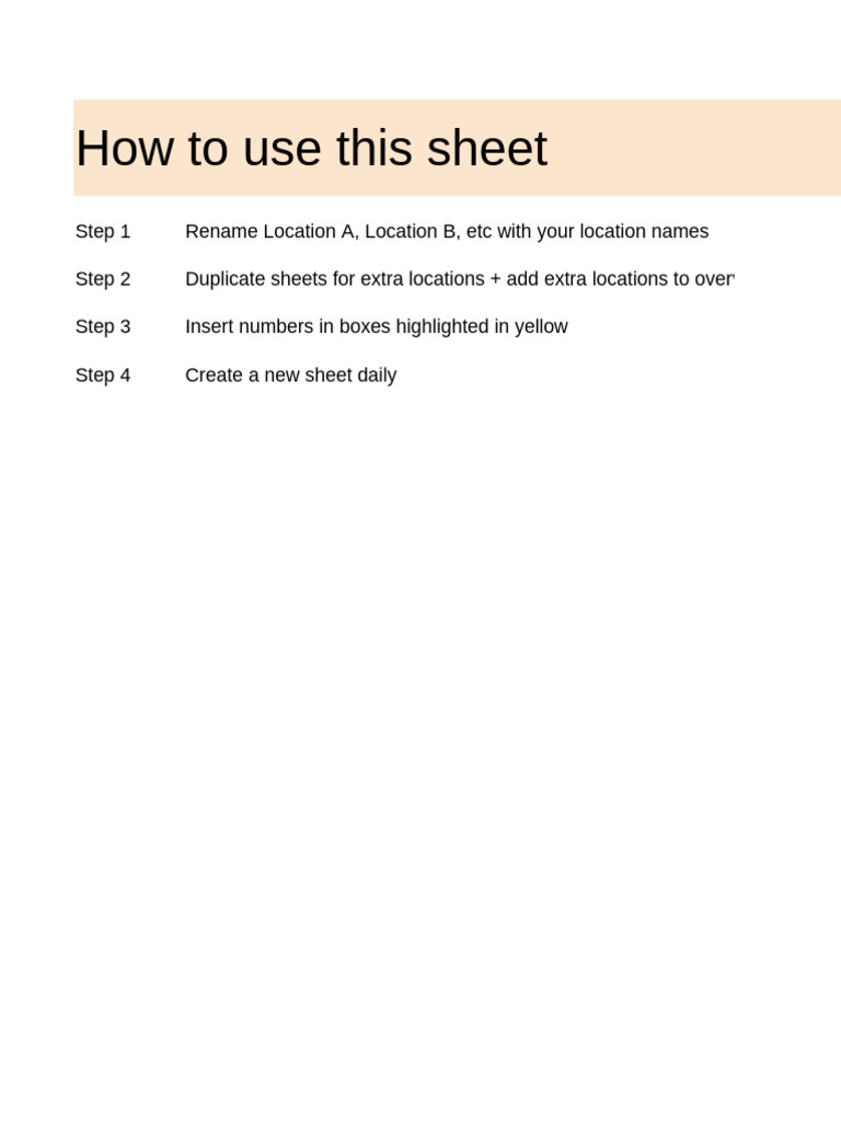 Daily Sales and Labour Report Template | PDF | Income | Eating ...
