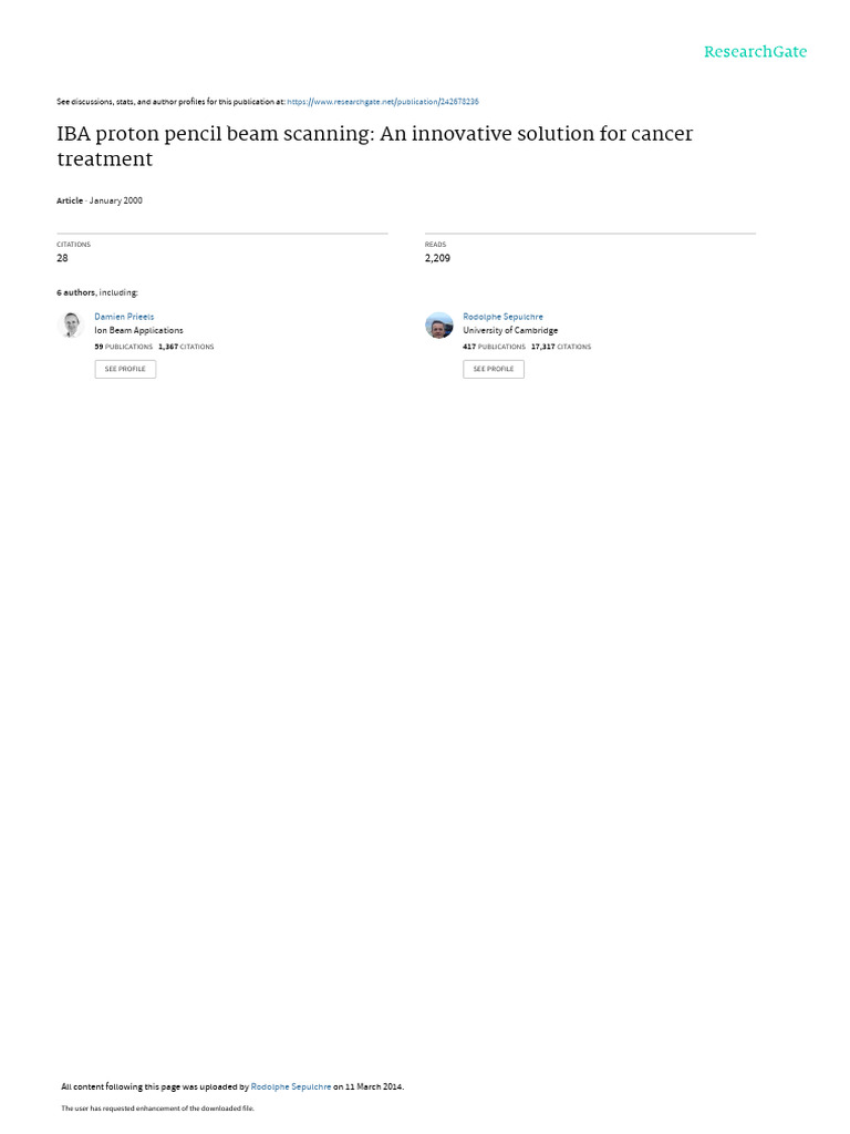 IBA Proton Pencil Beam Scanning An Innovative Solu | PDF | Radiation ...