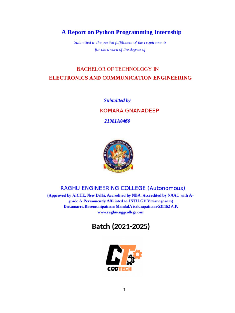 Gnanadeep Internship | PDF | Python (Programming Language) | Web Development
